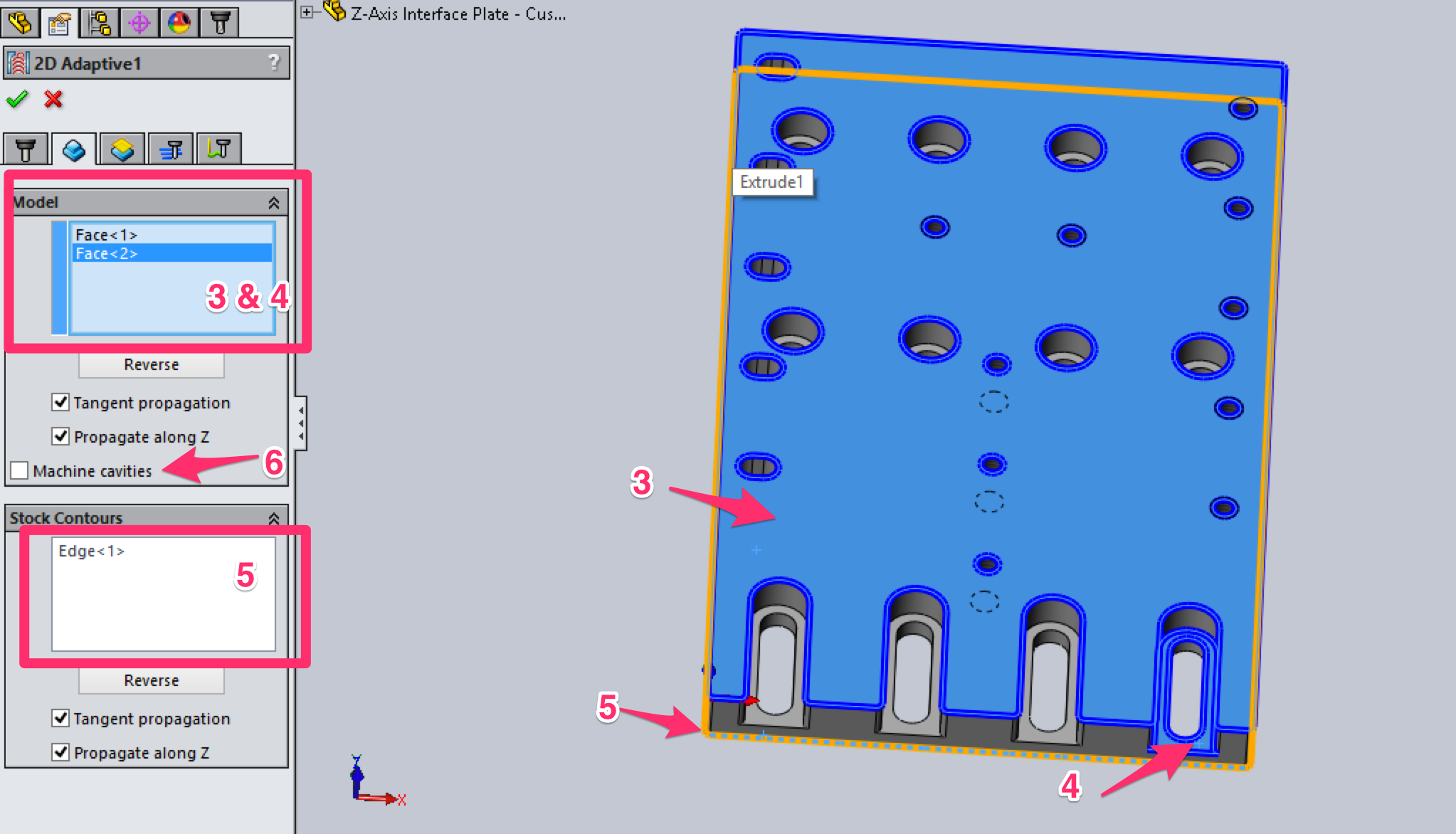 SolidWorks/HSMWorks: How to Setup Adpative Clearing on Edge Features ...